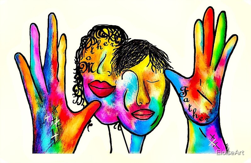 "ASL Mother Father Portrait" by EloiseArt | Redbubble