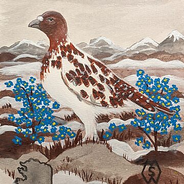 "Alaska state bird and flower, the willow ptarmigan and forget-me-not ...