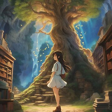 "Lonely Library - A Dreamy Anime Artwork" Art Board Print for Sale by ...