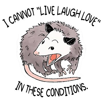 "Opossum Live Laugh Love, I Cannot Live Laugh Love" Sticker for Sale by ...