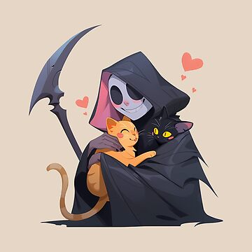 "Grim Reaper and His Cats. Spooky Month, Spooky Love" Essential T-Shirt ...