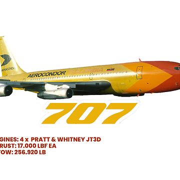 "BOEING 707 AEROCONDOR AIRLINE" Sticker by aeronauticacol | Redbubble