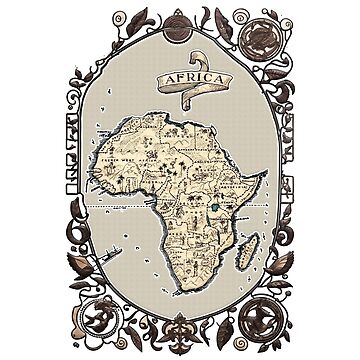 "Traditional, Vintage African Map" Sticker for Sale by Cesar Caligula ...
