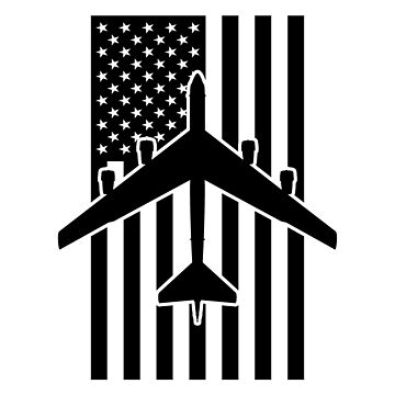 "B-52 Stratofortress Bomber Airplane American Flag Sticker" Sticker for ...
