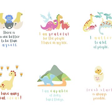 "Dinosaur theme children positive affirmation " Sticker for Sale by ...