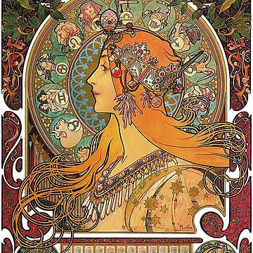 "HD. Zodiac (Original version), by Alphonse Mucha (1896) ORIGINAL ...