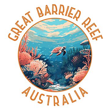 "Great Barrier Reef Australia Retro Distressed Circle" Sticker for Sale ...