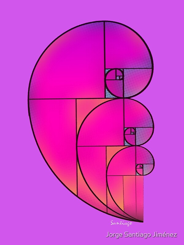 "Fibonacci Very Pink Golden Spiral" by Jorge Santiago Jimenez | Redbubble