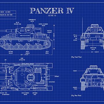 "Panzer Tank (Blueprint)" Poster for Sale by BLUE GALAXY DESIGNS ...