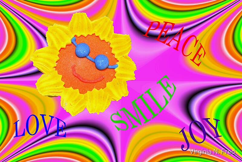"Peace, Love, Smile, Joy" by Virginia N. Fred | Redbubble
