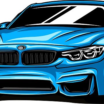 "Blue Sport Car" Sticker by Driftlong | Redbubble