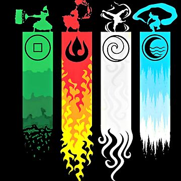 "Elemental Bending: Avatar" Sticker for Sale by Geralts | Redbubble