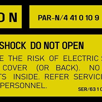 Sticker mit "Risk of electric shock do not open decal yellow" von Arez ...
