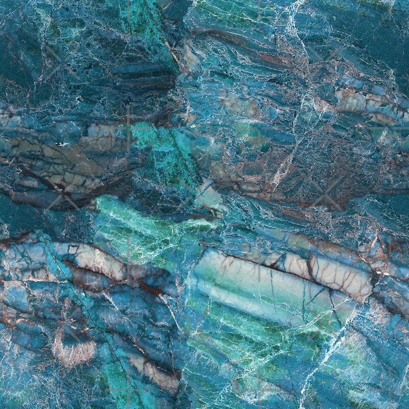 "Blue Turquoise Marble Stone Rock " by ColorFlowArt | Redbubble