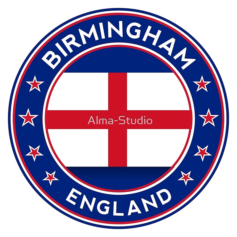 "Birmingham, England, circle with flag" by Alma-Studio | Redbubble