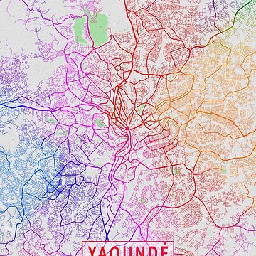 "Yaounde City Map of Cameroon - Colorful" Poster for Sale by deMAP ...