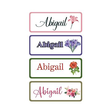 "Abigail Name Sticker Pack" Sticker for Sale by nmalarcher | Redbubble