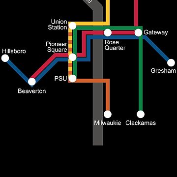 "Portland MAX light rail map by quadmet" Essential T-Shirt for Sale by ...