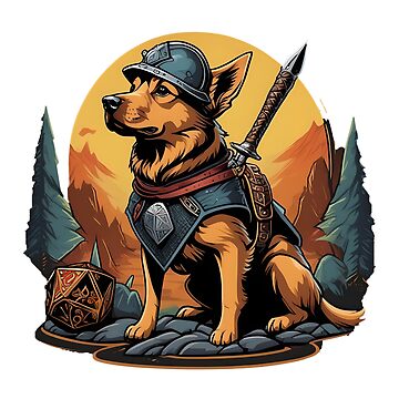 "DnD Dog - A Dog Ready For An Adventure!" Sticker by Ghostbooth | Redbubble