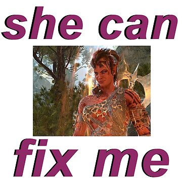 "Karlach "She can fix me"" Sticker for Sale by cybarchangel | Redbubble