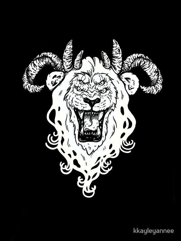 "Horned Lion" by kkayleyannee | Redbubble