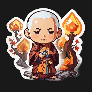 "Agile Fist Artist, Chibi monk" Stickerundefined by DBPauwels | Redbubble
