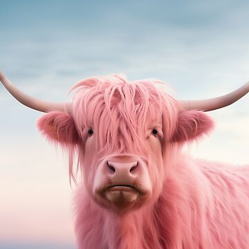 "Highland Cow in Pastel Pink" Art Board Print for Sale by Julia T ...