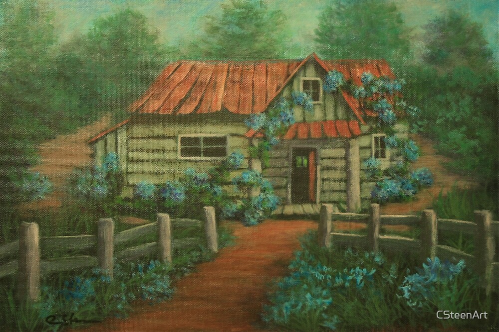 "Country Cottage AC160826a " by CSteenArt | Redbubble