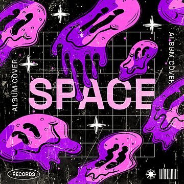 " Space Records Album Cover-Purple Melted Smile" Sticker for Sale by ...