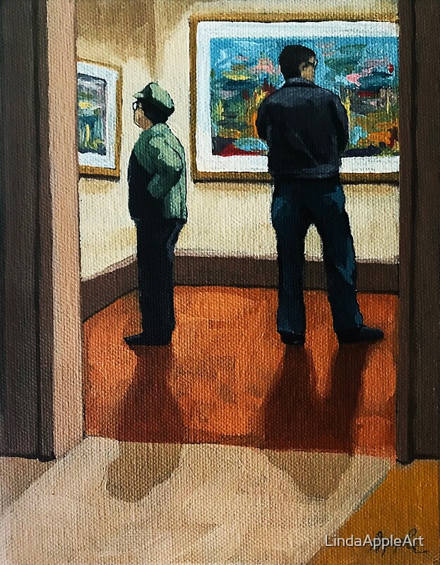 "Impressionistic Views - people viewing art original painting" by ...