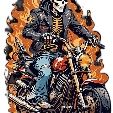 "ghost rider skeleton man" Sticker for Sale by DesignmanHakan | Redbubble