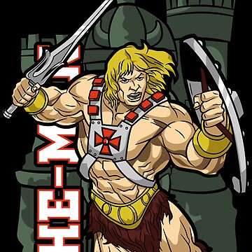 "He-Man Design - Retro Hero Inspired Artwork" Sticker by geekycomics ...