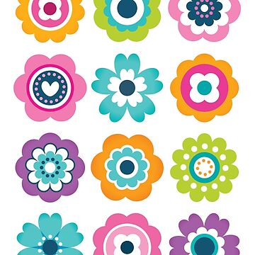 "Mod Flowers in Spring Colors" Sticker for Sale by daisy-beatrice ...