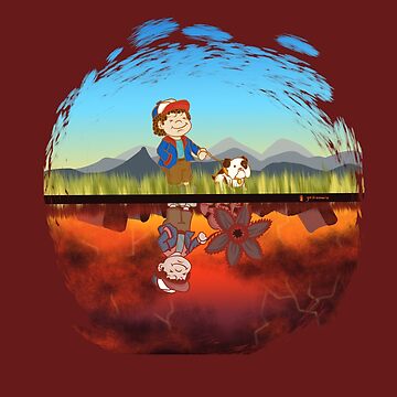 "Dustin and mascot STRANGER THINGS" Sticker by Yashamaru | Redbubble