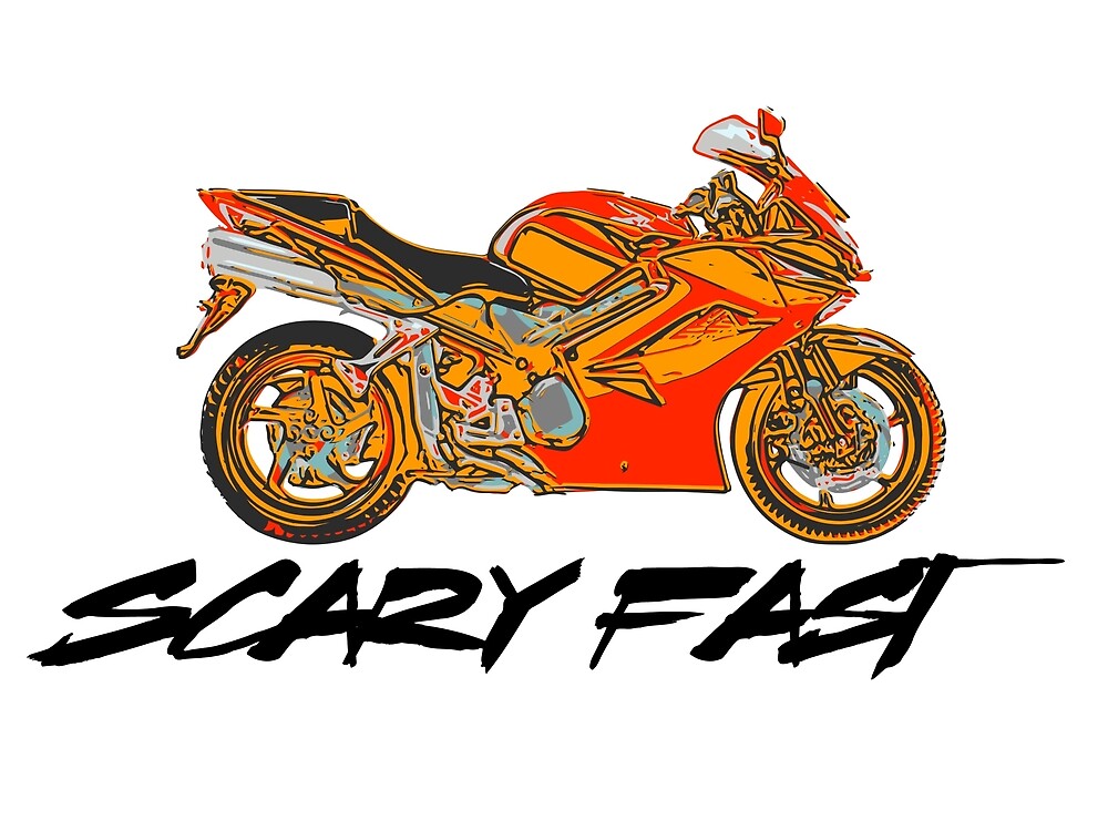 "Scary fast motorcycle digital lithograph" by Mark Malinowski | Redbubble