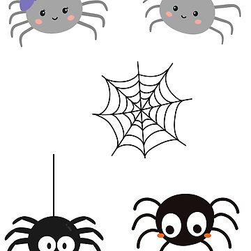 "Cute Spiders Sticker Pack" Sticker for Sale by RaRuDesign | Redbubble