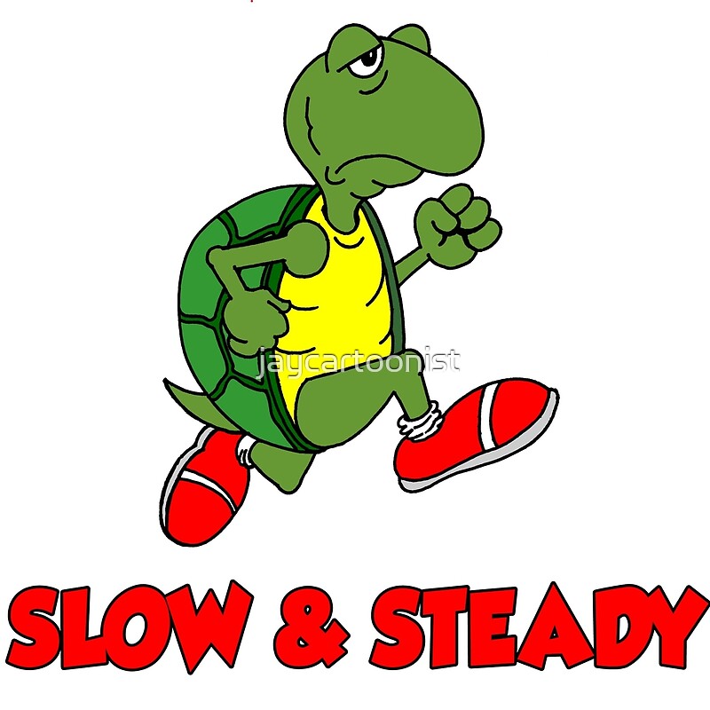 "Slow And Steady Cartoon Running Turtle" by jaycartoonist | Redbubble