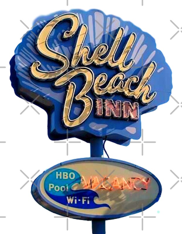 "Shell Beach - Retro Roadside Motel Sign" by WigOutlet | Redbubble
