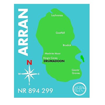 "Arran with background" Sticker for Sale by GUArchSoc | Redbubble