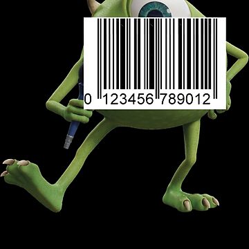 "Mike Wazowski Barcode - Monsters Inc" Sticker for Sale by ...