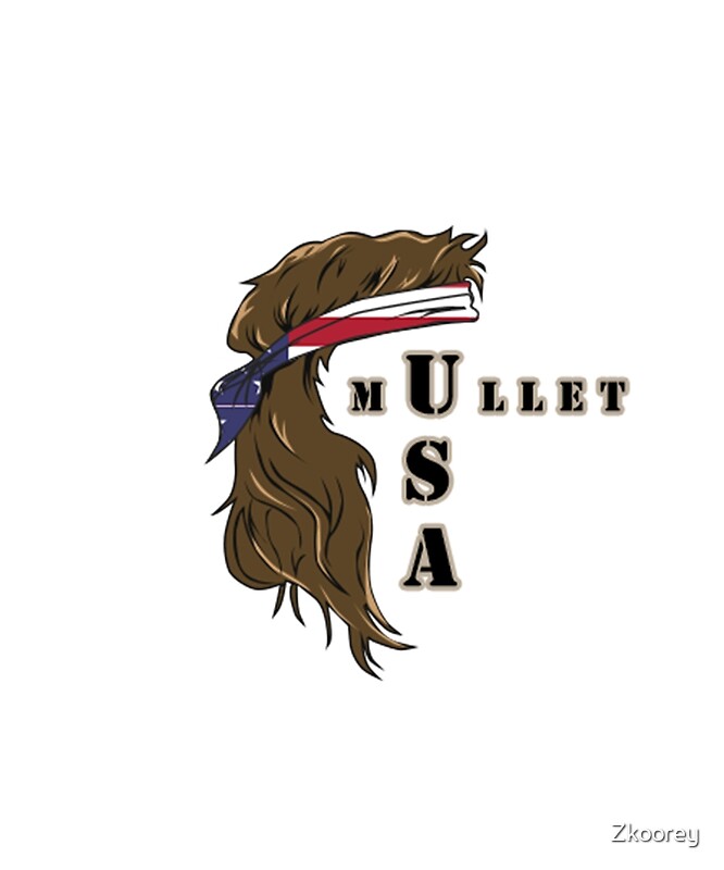 "USA Mullet Head Merica USA Pride Flag 4th of July Haircut 80s Old ...