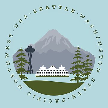 "Seattle Round Logo" Sticker for Sale by littlescooter | Redbubble