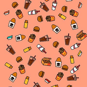 "fast food print" Sticker for Sale by starsnsketches | Redbubble