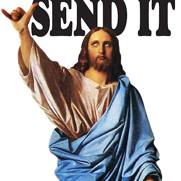 "Thou Shalt Send It Jesus" Sticker for Sale by D4mon | Redbubble