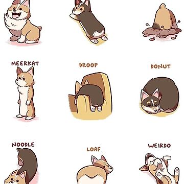 "Corgi Shapes Sticker Pack" Sticker for Sale by danieldeprived | Redbubble