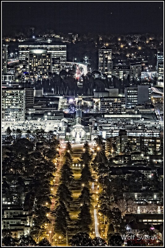 "Canberra at Night - as seen from Mount Ainslie (3)" by Wolf Sverak ...
