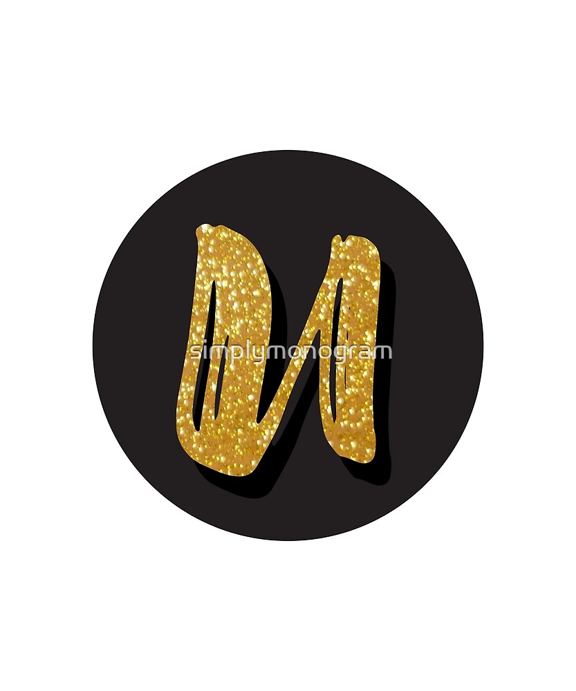 "Monogram U Gold Glitter in A Black Dot" by simplymonogram | Redbubble