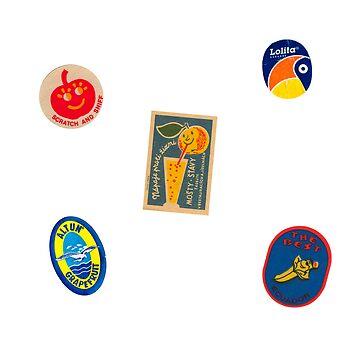 "Vintage Fruit Packaging" Sticker for Sale by oatlattestudio | Redbubble