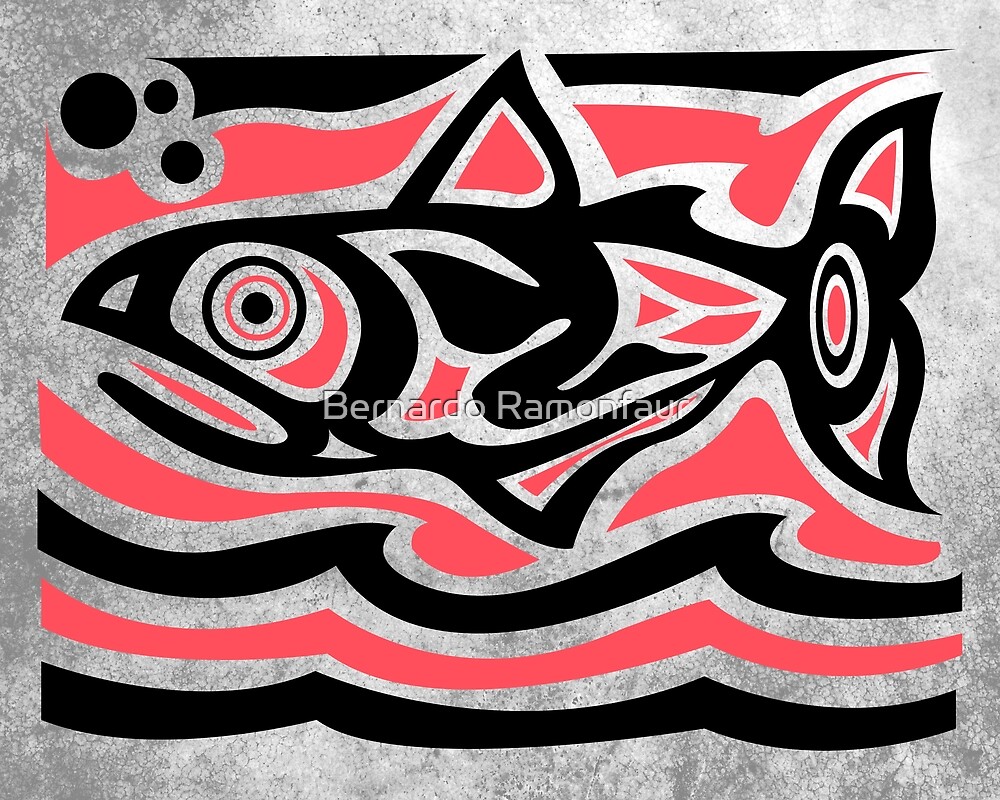 "Tribal maori fish vector ink illustration" by Bernardo Ramonfaur ...