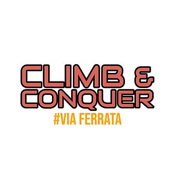 "Climb & Conquer Via Ferrata" Sticker for Sale by Kornel Mayer | Redbubble